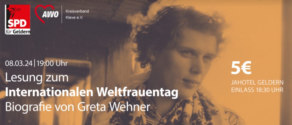 Lesung zum Internationalen Weltfrauentag Biografie über Greta Wehner ...